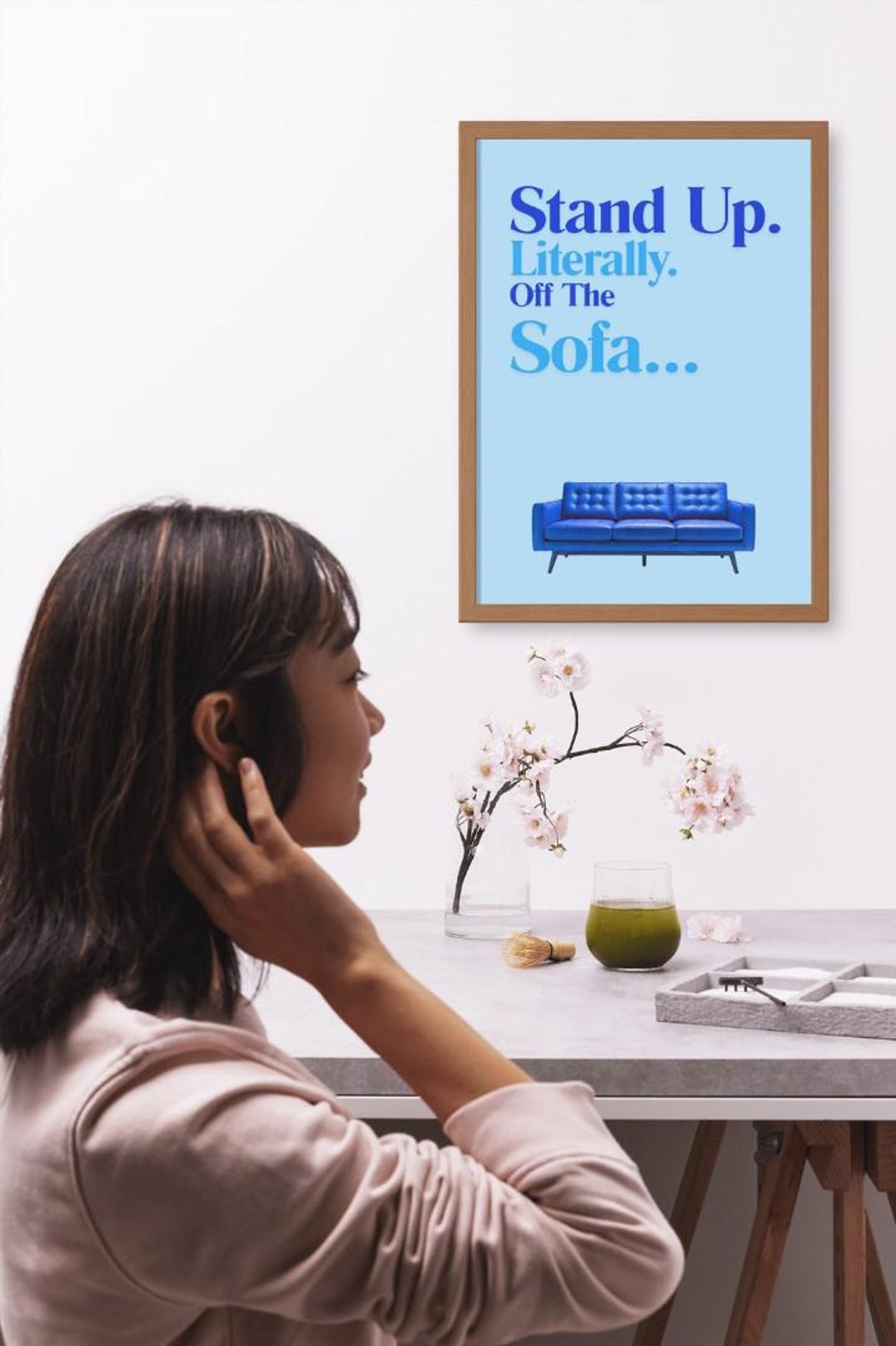 Blue Motivation Wall Art | "get Up! off the Sofa" Printable Poster ...