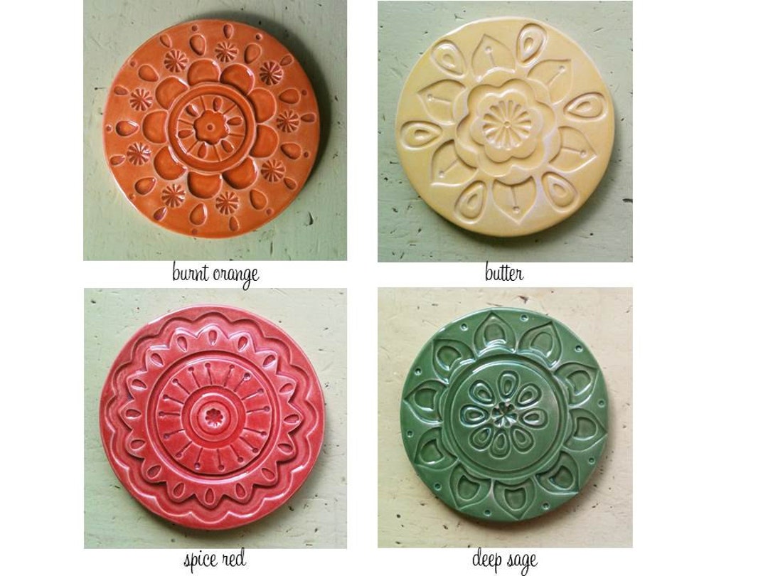 Handmade Ceramic Coaster Set - Etsy