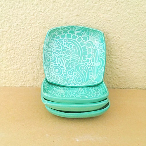 Set of 4 Small Plates - Etsy