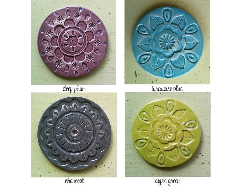 Handmade Ceramic Coaster Set - Etsy