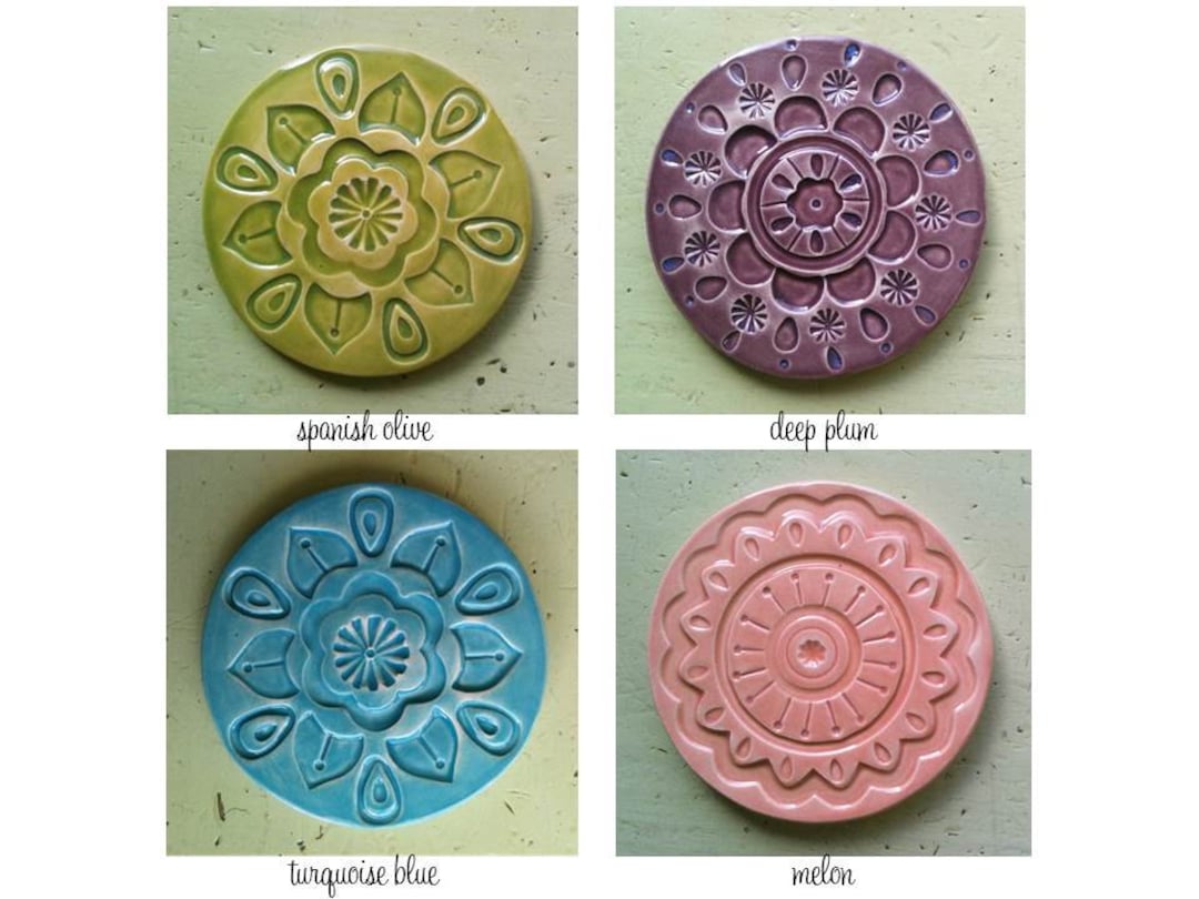 Handmade Ceramic Coaster Set - Etsy