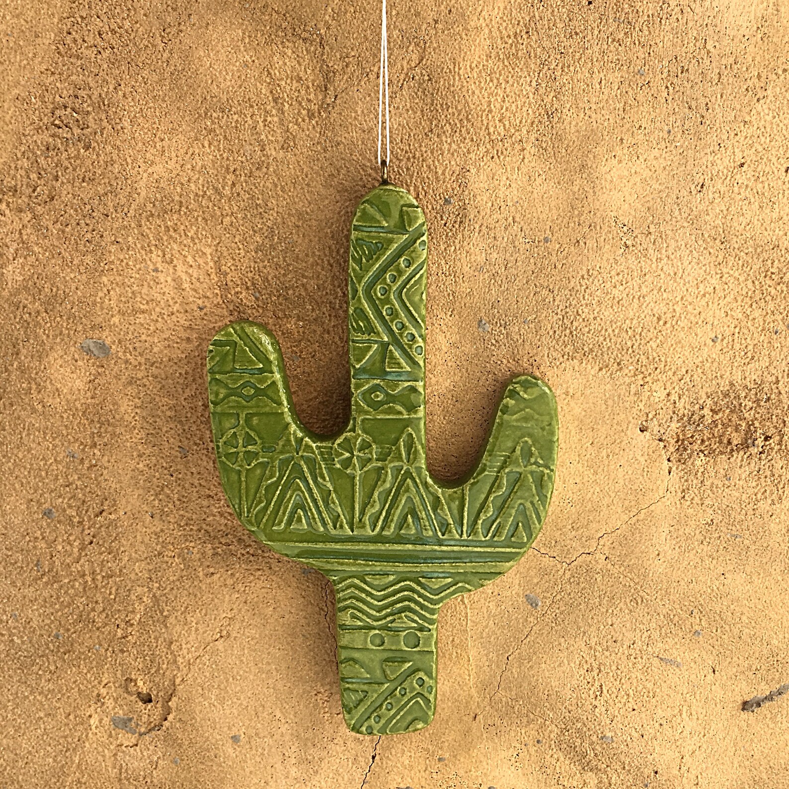 Handmade ceramic cactus ornament | Etsy
