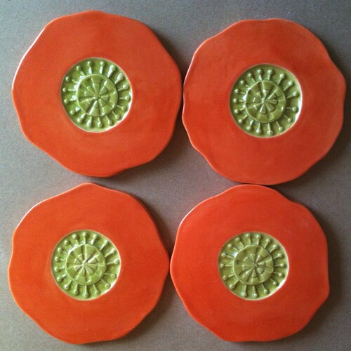 Poppy Handmade Ceramic Coaster Set - Etsy