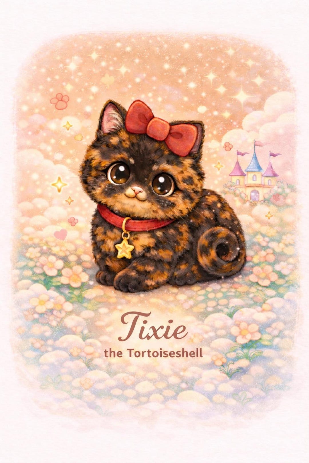 Tixie the Tortoiseshell- Cat Nursery Wall Art, Printable Kids Room ...