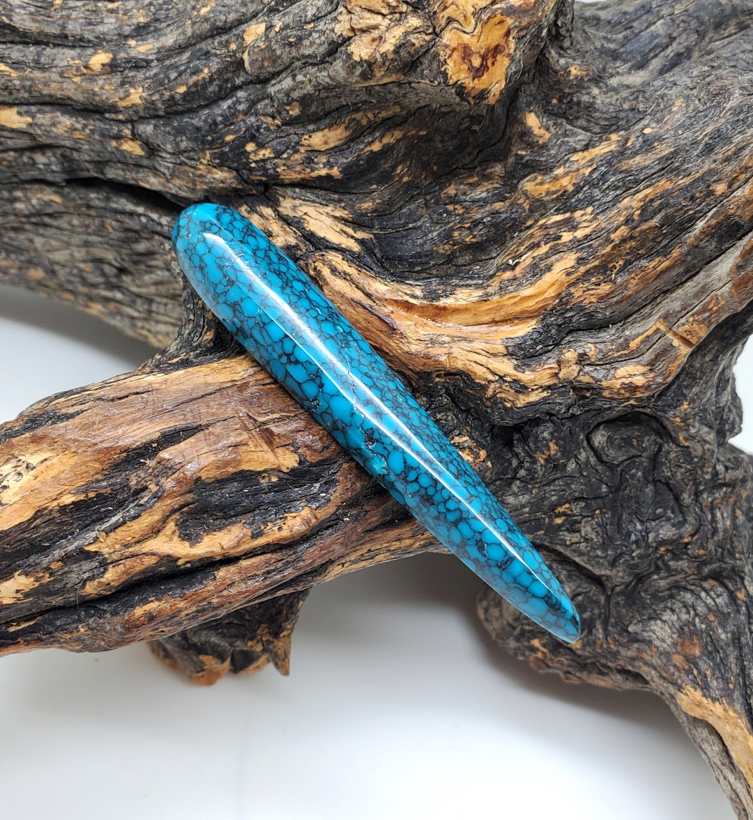 Blue Turquoise Spiderweb Composite Designer Cabochon - Etsy