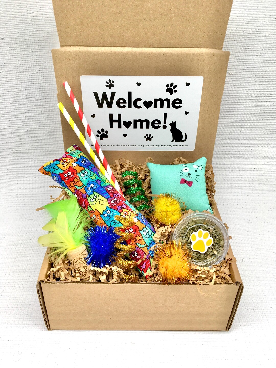 Welcome Home Cat Toy Gift Box - Etsy