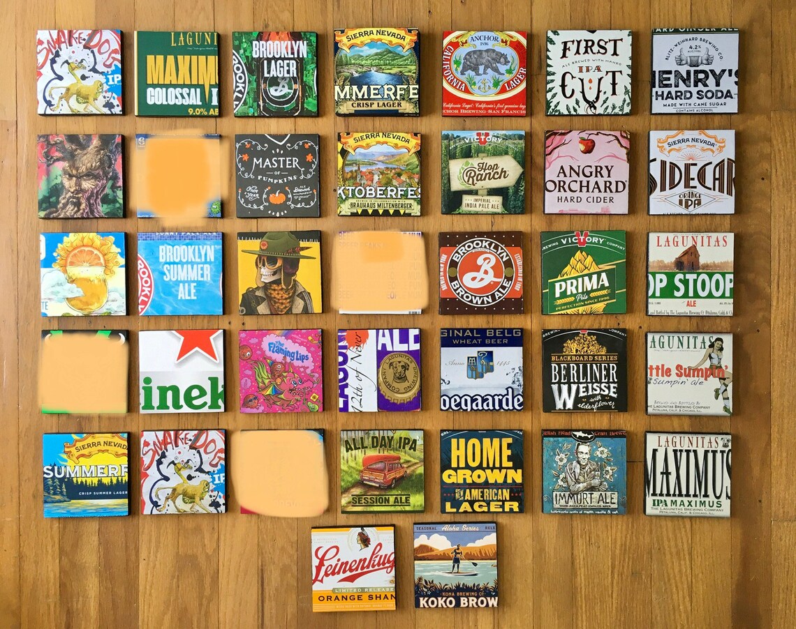 Beer Coaster Set Coaster Set for Guys Man Cave Gift - Etsy