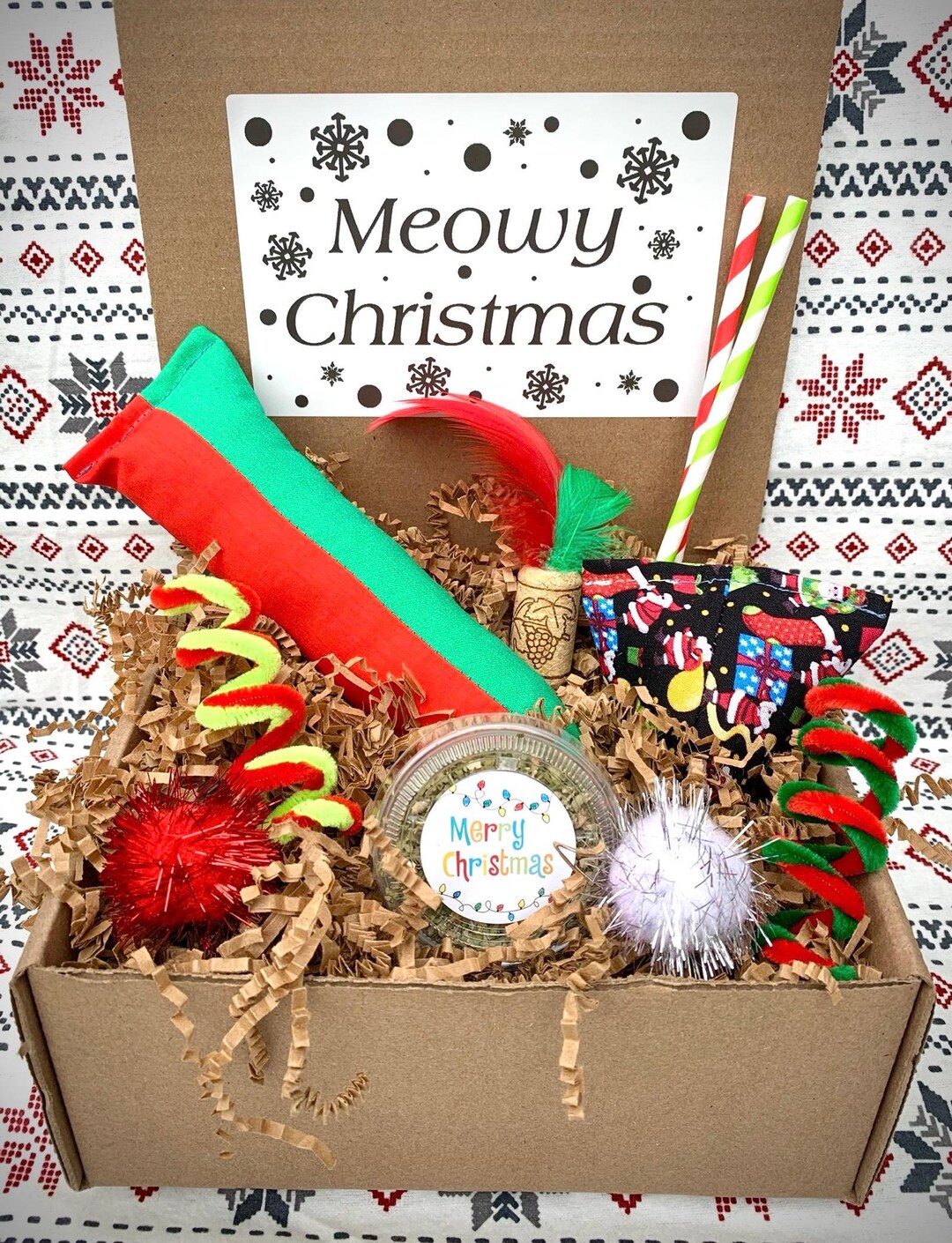 Christmas Cat Toy Gift Box - Etsy