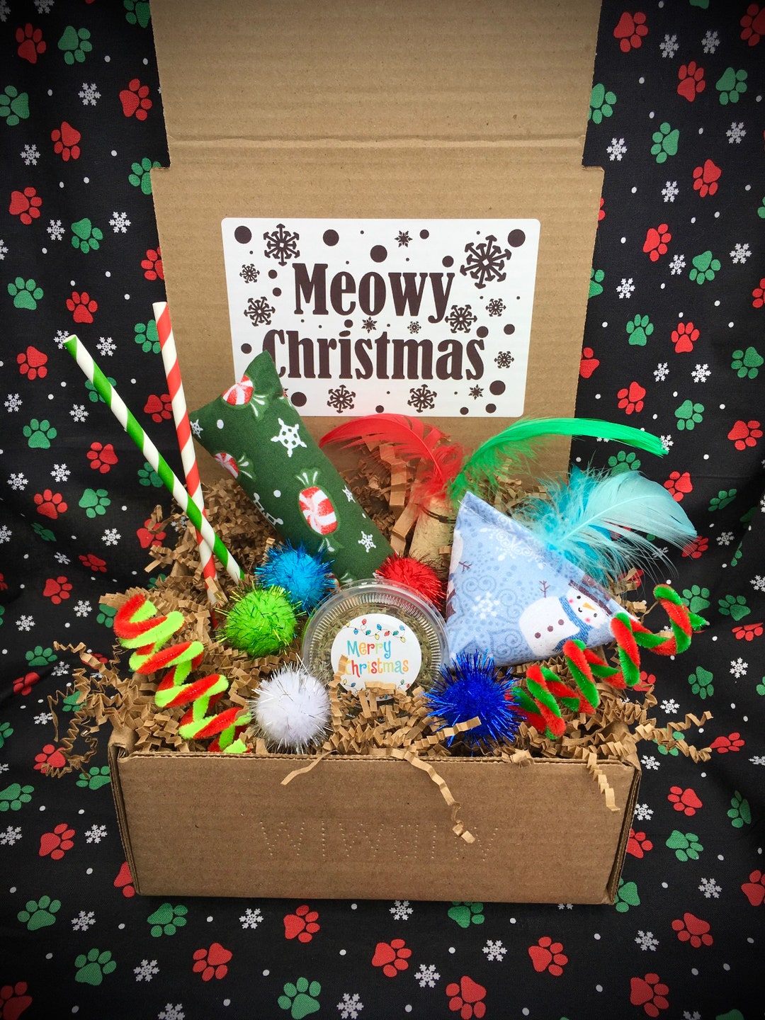 Christmas Cat Toy Gift Box - Etsy