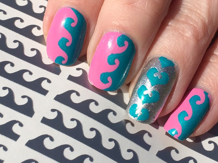 Curvy Wave Nail Vinyls 70 Per Sheet Etsy