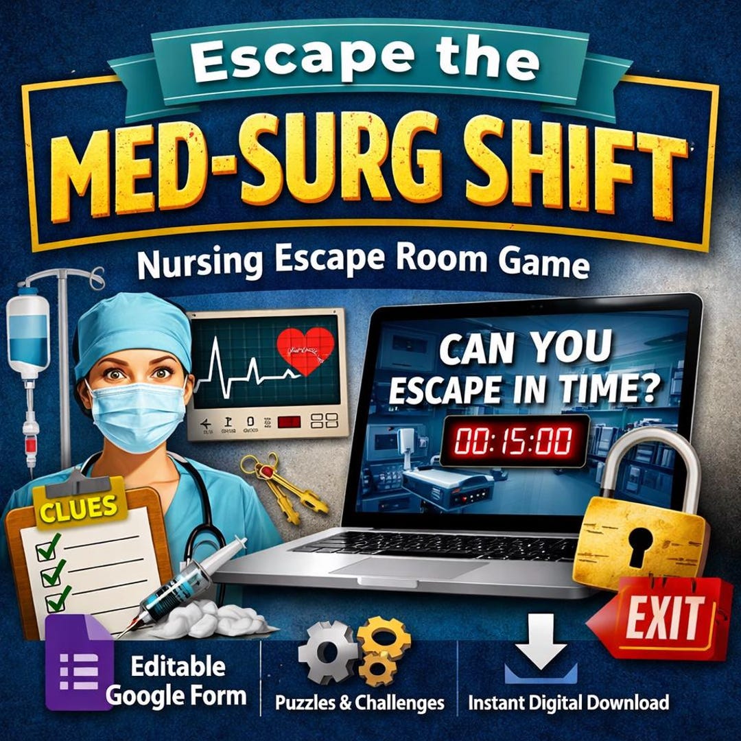 Escape the Med-surg Shift | Nursing Virtual Escape Room | Google Form ...