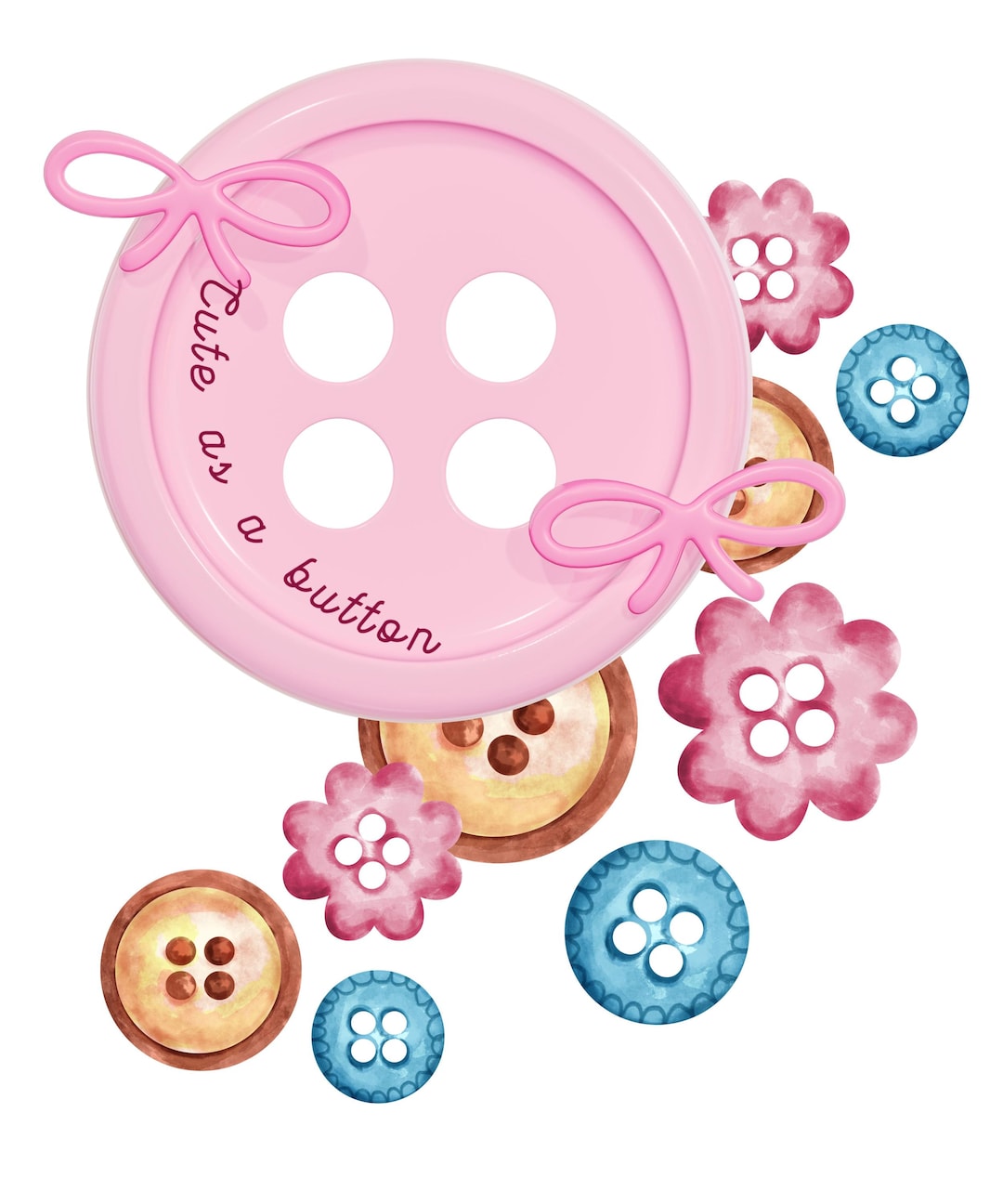 Cute as a Button Graphic - Etsy