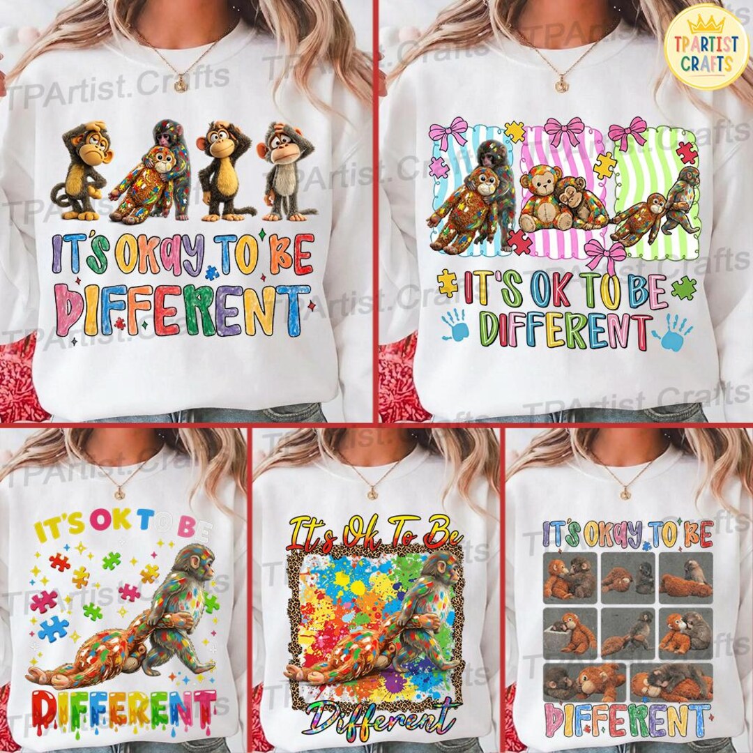 HOT 2026 TREND!! It's Ok to Be Different Png Bundle, Autism Mom Png ...