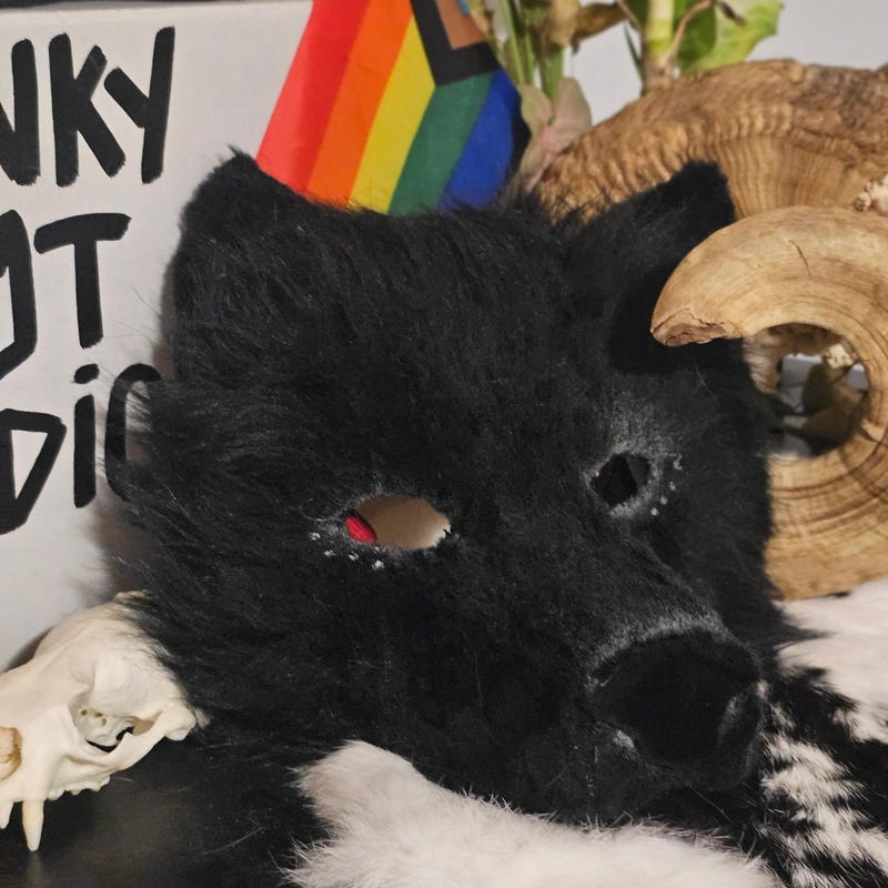 Dog Mask Therian Black - Etsy