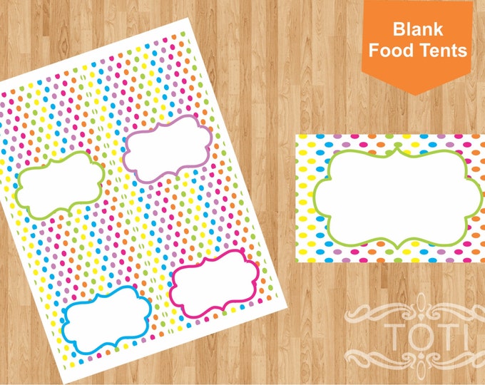 Pink Polka Dot Tent Cards – Editable Text – Printable Tent Cards by ...