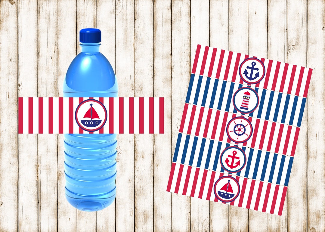 Nautical Water Bottle Labels - Etsy