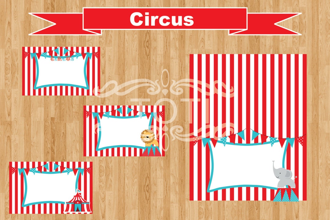 INSTANT DOWNLOAD Circus Party Buffet Table Cards - Etsy