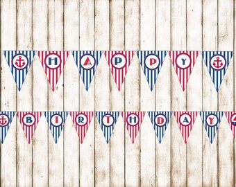 Sailor Nautical Captain Boat Birthday Party Banner 15pcs - Etsy