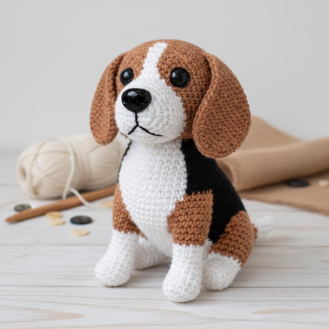 Beagle Amigurumi Crochet Pattern, Dog Plush Toy Pattern, Standing Puppy ...