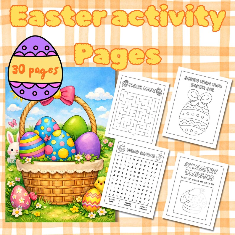 Easter Activity Pages for Kids Printable – 20 Easter Games & Coloring ...