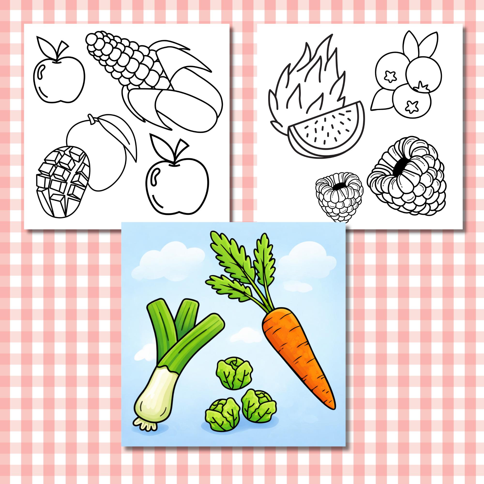 20 Fruit & Veggie Coloring Pages for Kids | Easy Printable Coloring ...