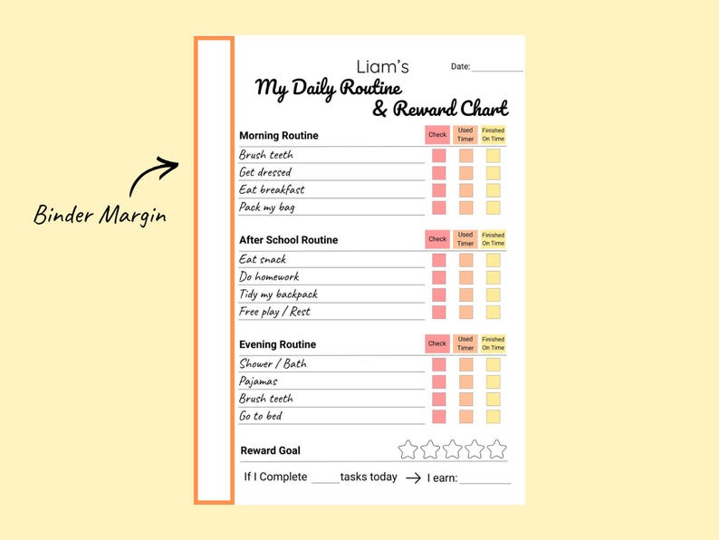 Kids Daily Routine Chart | ADHD Focus Checklist, Editable Canva ...