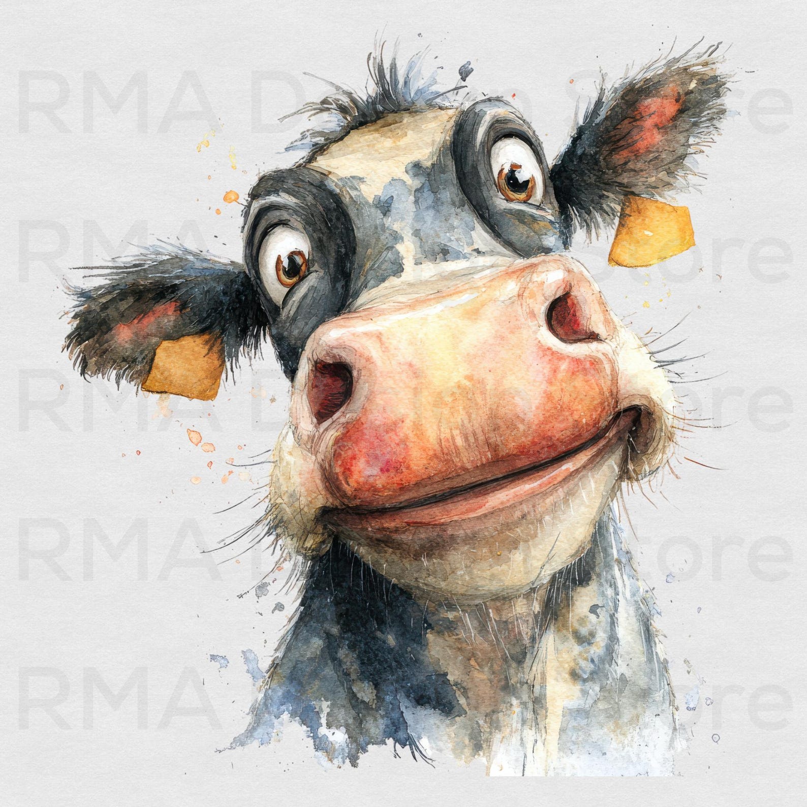 10 Watercolor Cow Clipart: Farm Animal PNG (digital Download) - Etsy