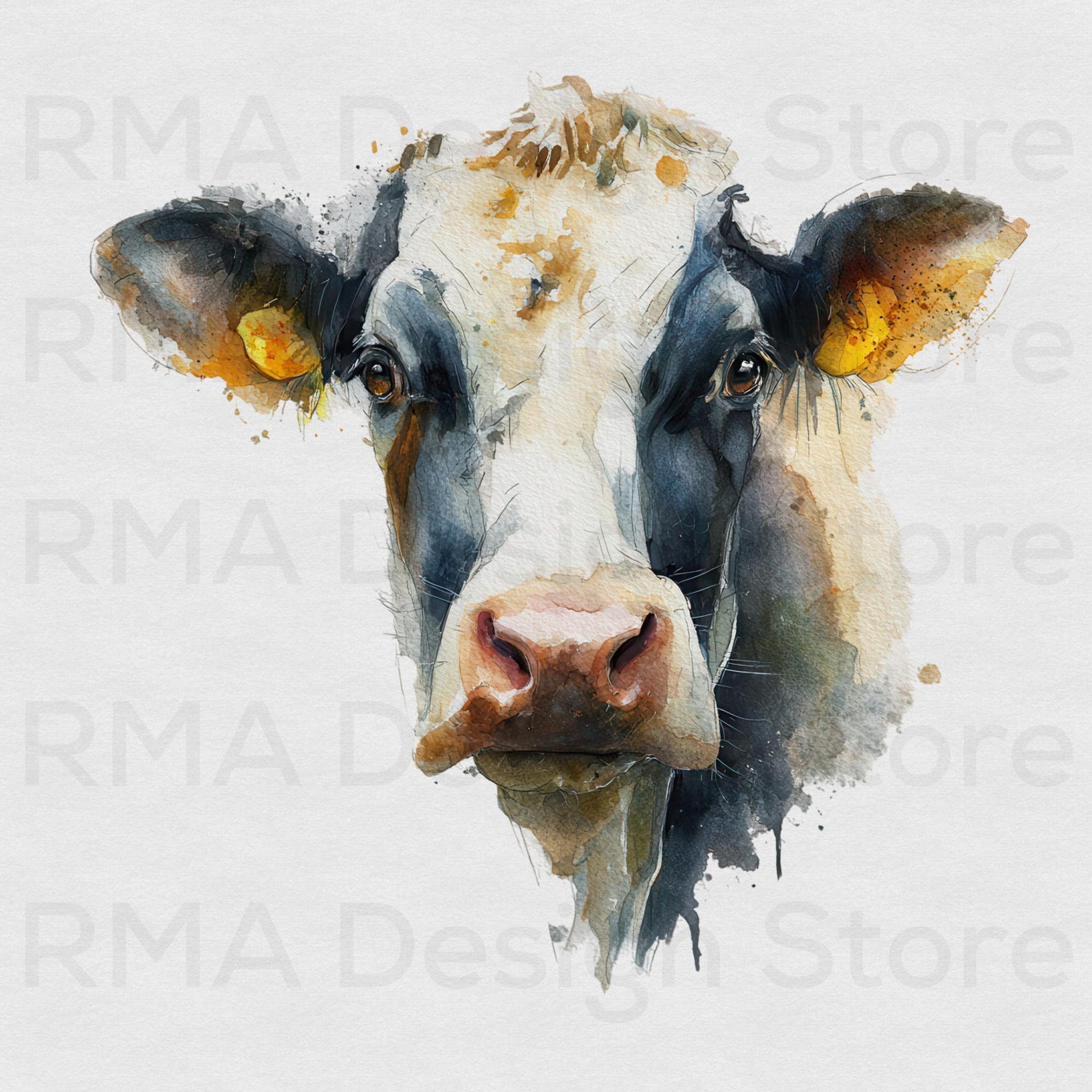 10 Watercolor Cow Clipart: Farm Animal PNG (digital Download) - Etsy