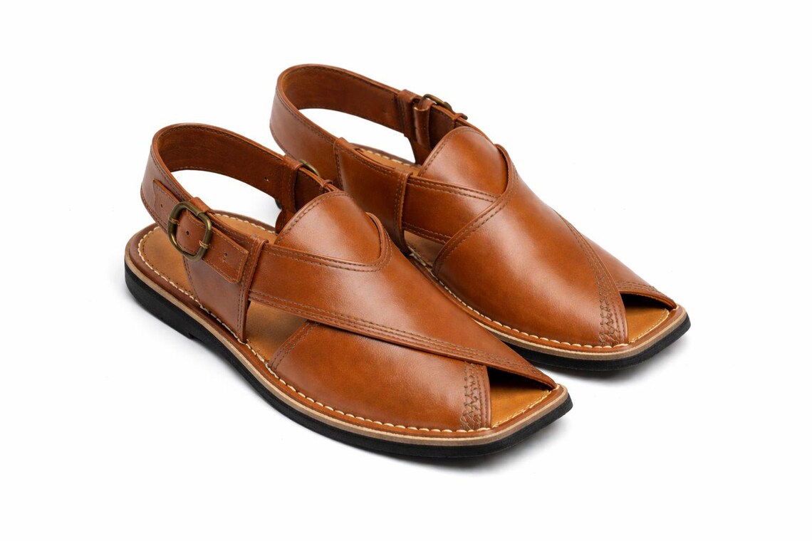 Handmade Peshawari Chappal for Men Genuine Leather Pakistani Sandals ...