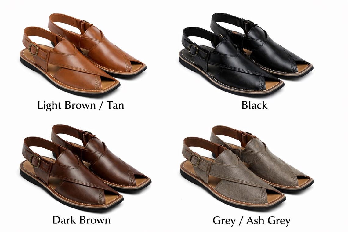 Handmade Peshawari Chappal for Men Genuine Leather Pakistani Sandals ...