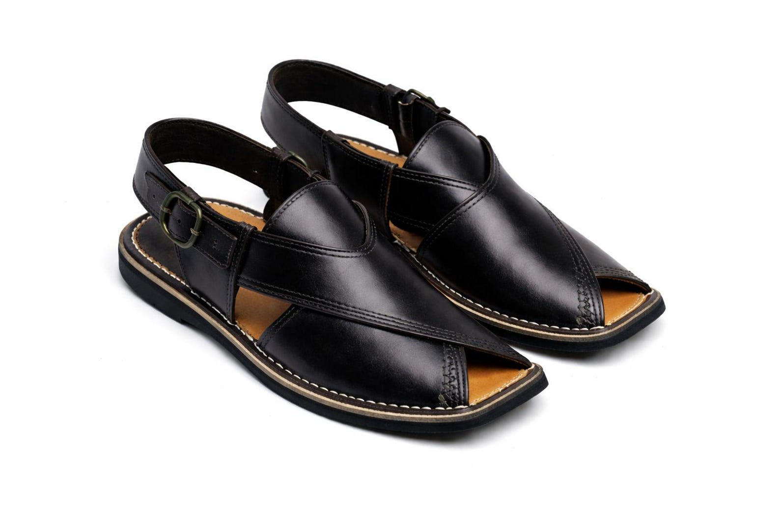 Handmade Peshawari Chappal for Men Genuine Leather Pakistani Sandals ...