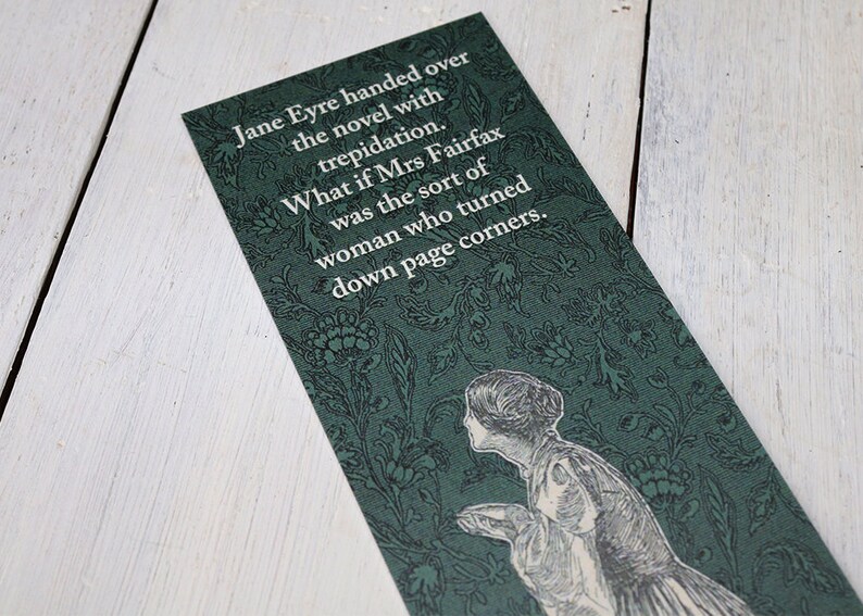 Book lender humour bookmark Jane Eyre Charlotte Brontë | Etsy
