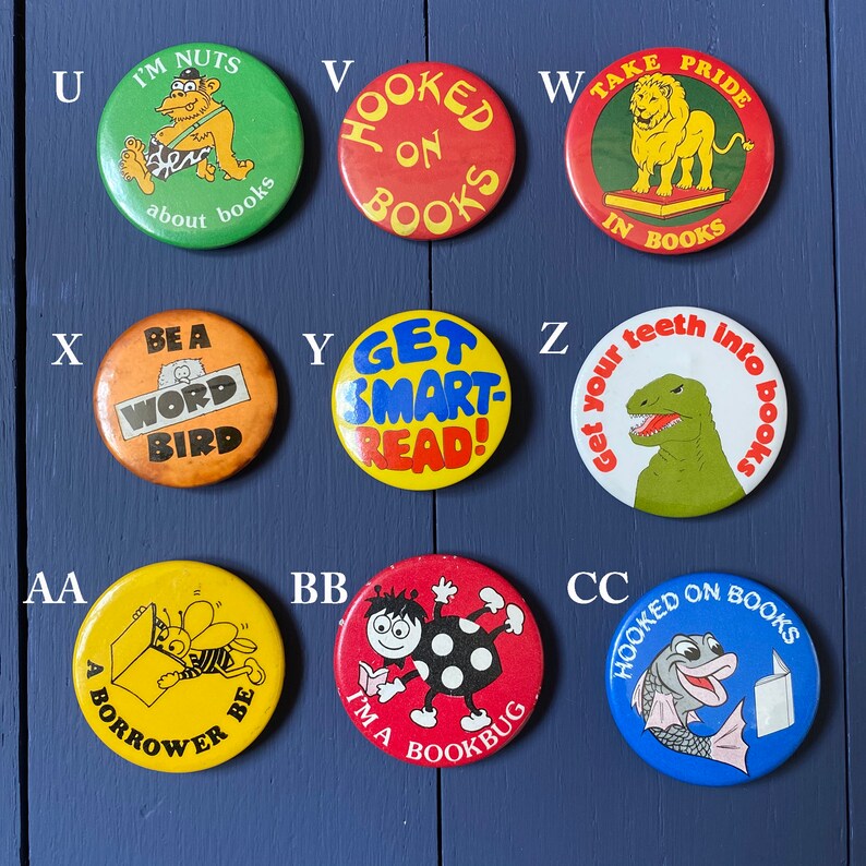 Vintage Library/book Badges. Mostly 1980s. Lots of Designs to - Etsy