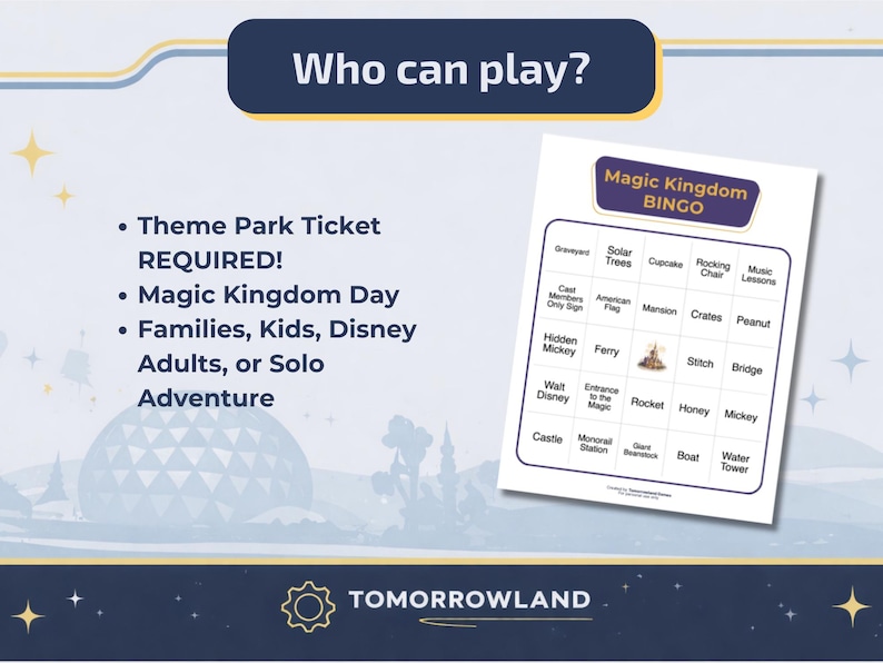 Magic Kingdom BINGO Game Printable | Disney World Scavenger Hunt ...