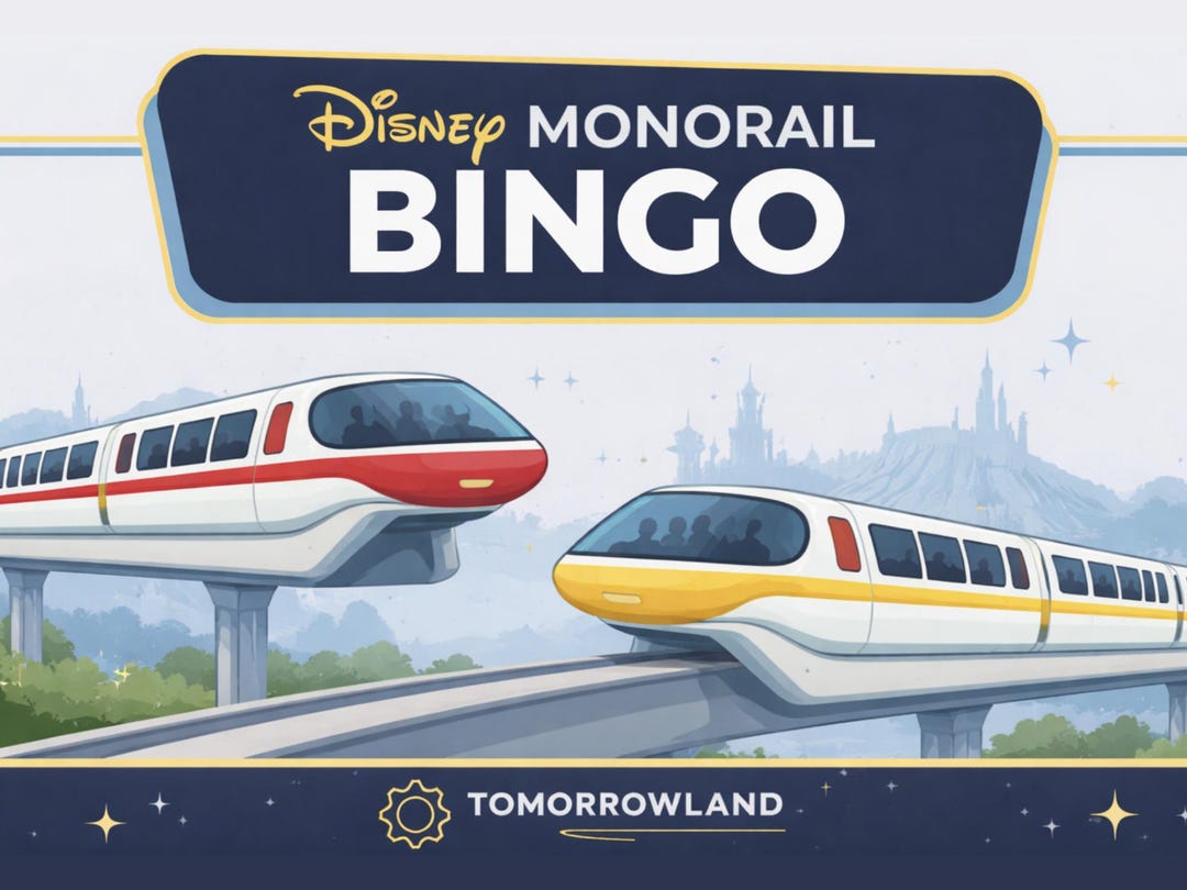 Disney Monorail BINGO – Printable Disney World Transportation Game for ...