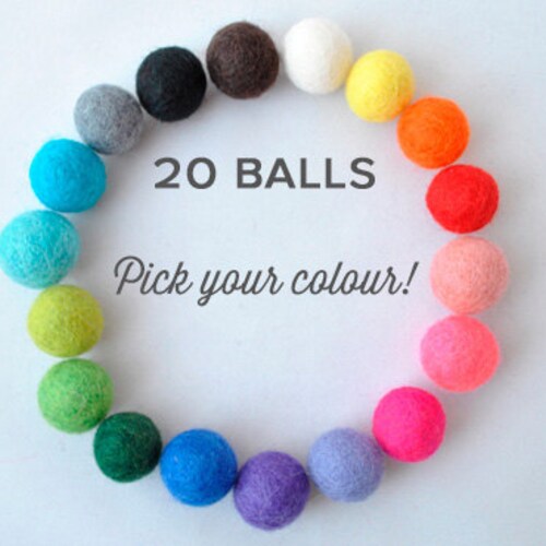 Choose Your Own Colors 2cm Wool Felt Balls | Etsy