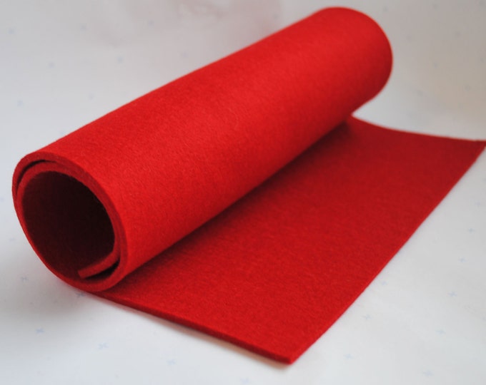Red Thick Wool Felt, 3mm, 100% Wool, 30x50cm 12x20 Strawberry Fields ...