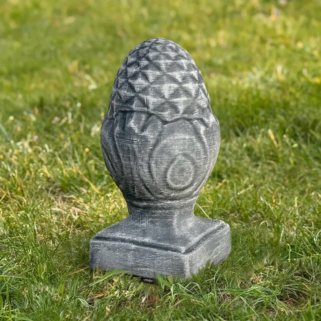 Concrete Pinecone Finial Stone Pine Tree Fence Post Finial Cement Post ...