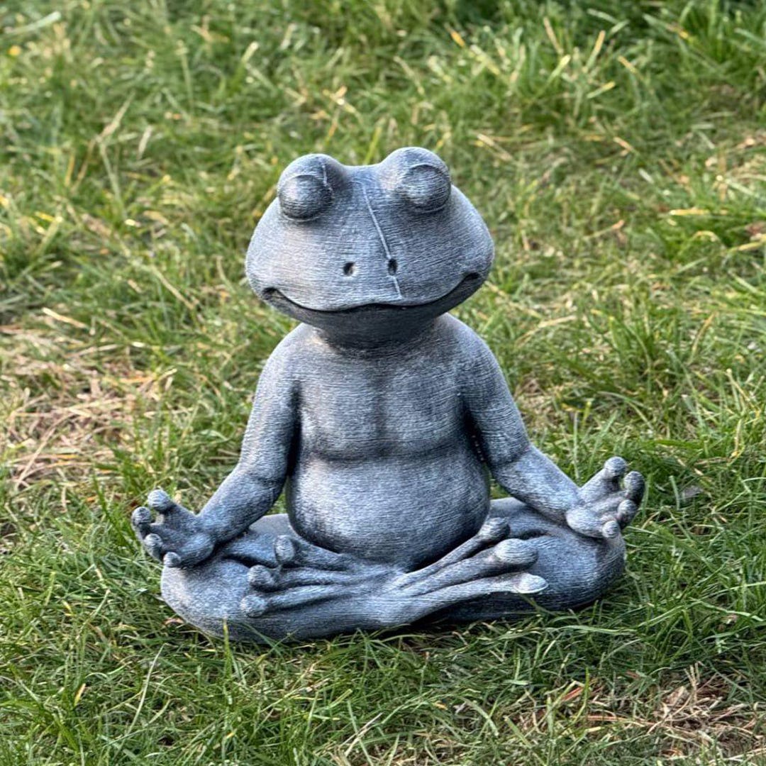 Concrete Yoga Frog Statue Zen Frog Sculpture Garden Decor Outdoor Yard ...