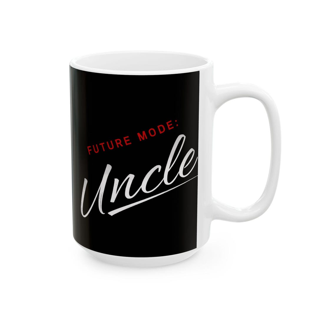 Pregnancy Reveal Future Uncle Coffee Mug 15OZ | Black Ceramic Surprise ...