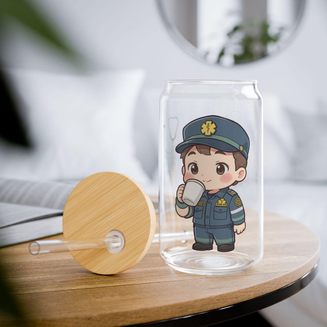 Paramedic Coffee Paramedic Sipper Glass 16oz | Iced Coffee Cup With Lid ...