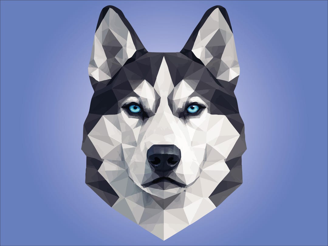 Low Poly Siberian Husky - Etsy