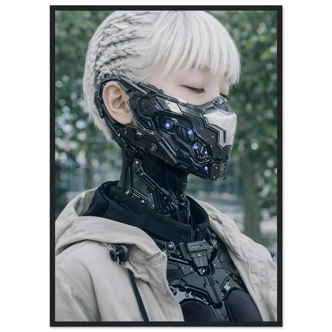 The Choice — Cyberpunk Portrait Wooden Framed - Etsy