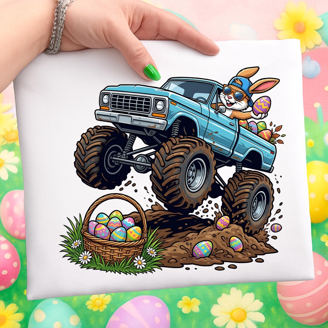 Monster Truck Easter Bunny PNG | Easter Bunny Truck PNG | Monster Truck ...
