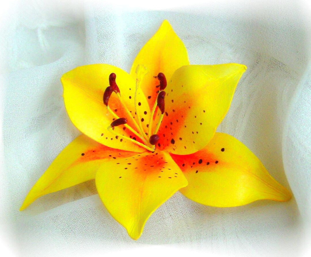 Yellow Tiger Lily Pin - Etsy