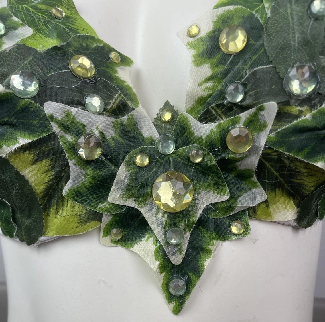 Sexy Poison Ivy Costume Batman Cosplay Green Leaf Rave Bra 34C EDC ...
