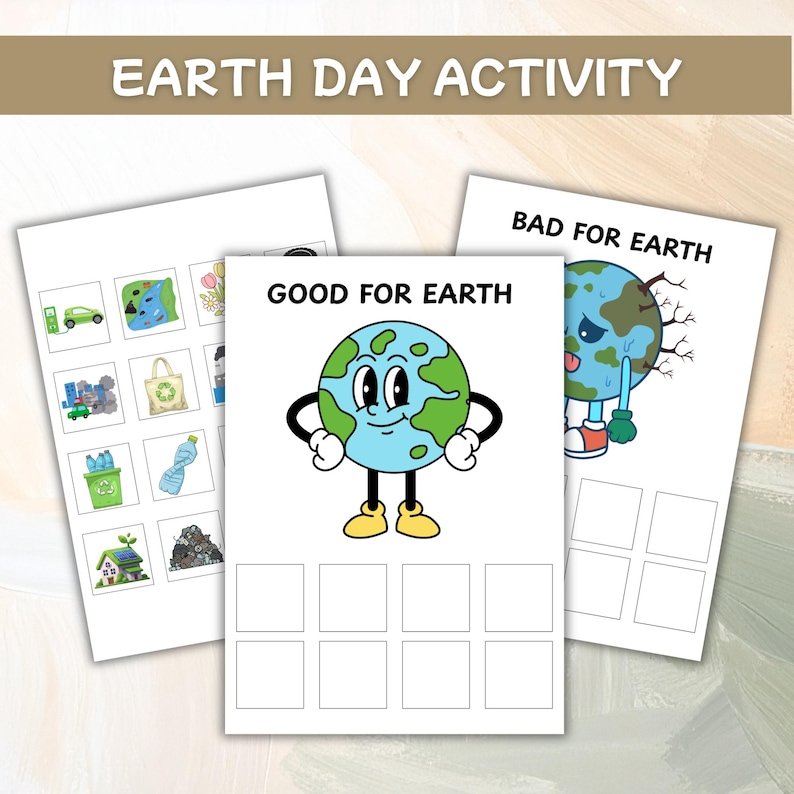 Earth Day Sorting Activity for Kids, Good Vs Bad for Earth Game ...