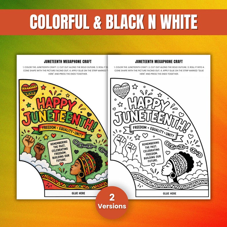 Juneteenth Megaphone Craft Printable, Juneteenth Activities for Kids ...