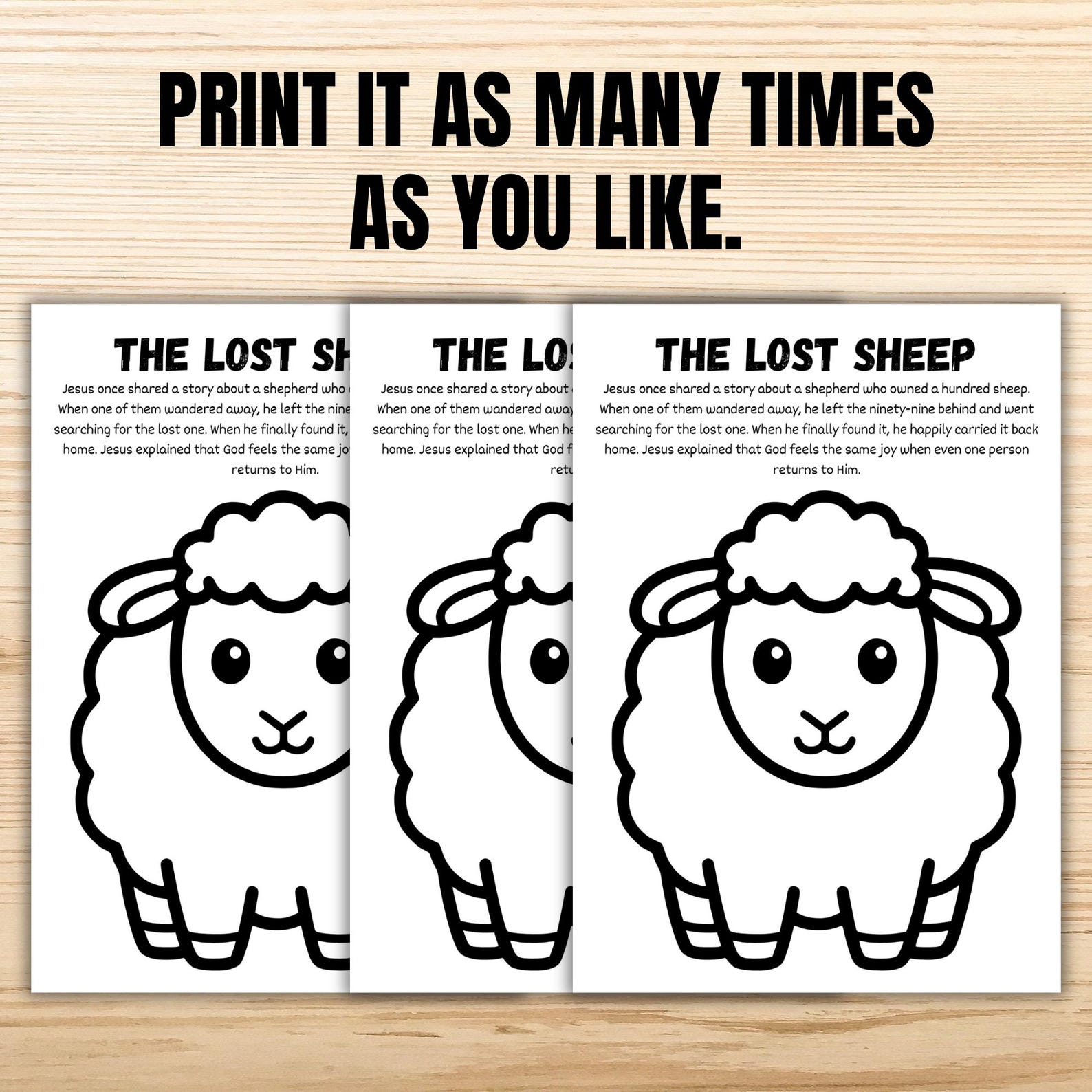 Lost Sheep Cotton Ball Craft Printable, Bible Craft for Kids, Sunday ...