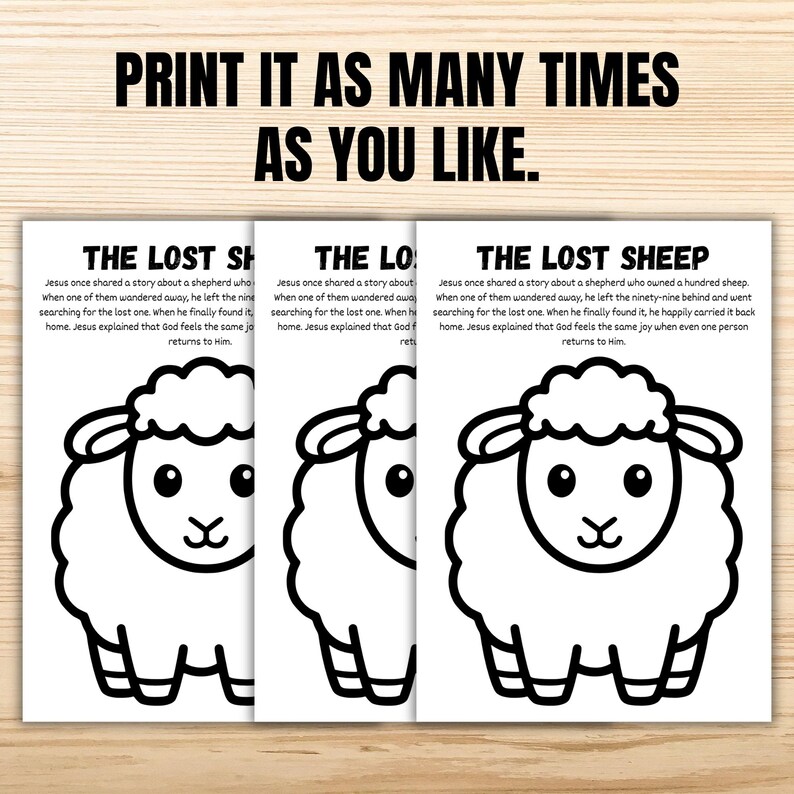 Lost Sheep Cotton Ball Craft Printable, Bible Craft for Kids, Sunday ...